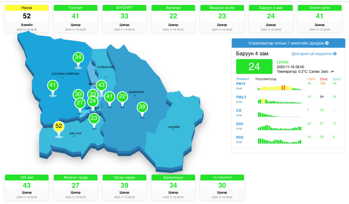 АЧИ: Ихэнх дүүрэгт агаар цэвэр байна