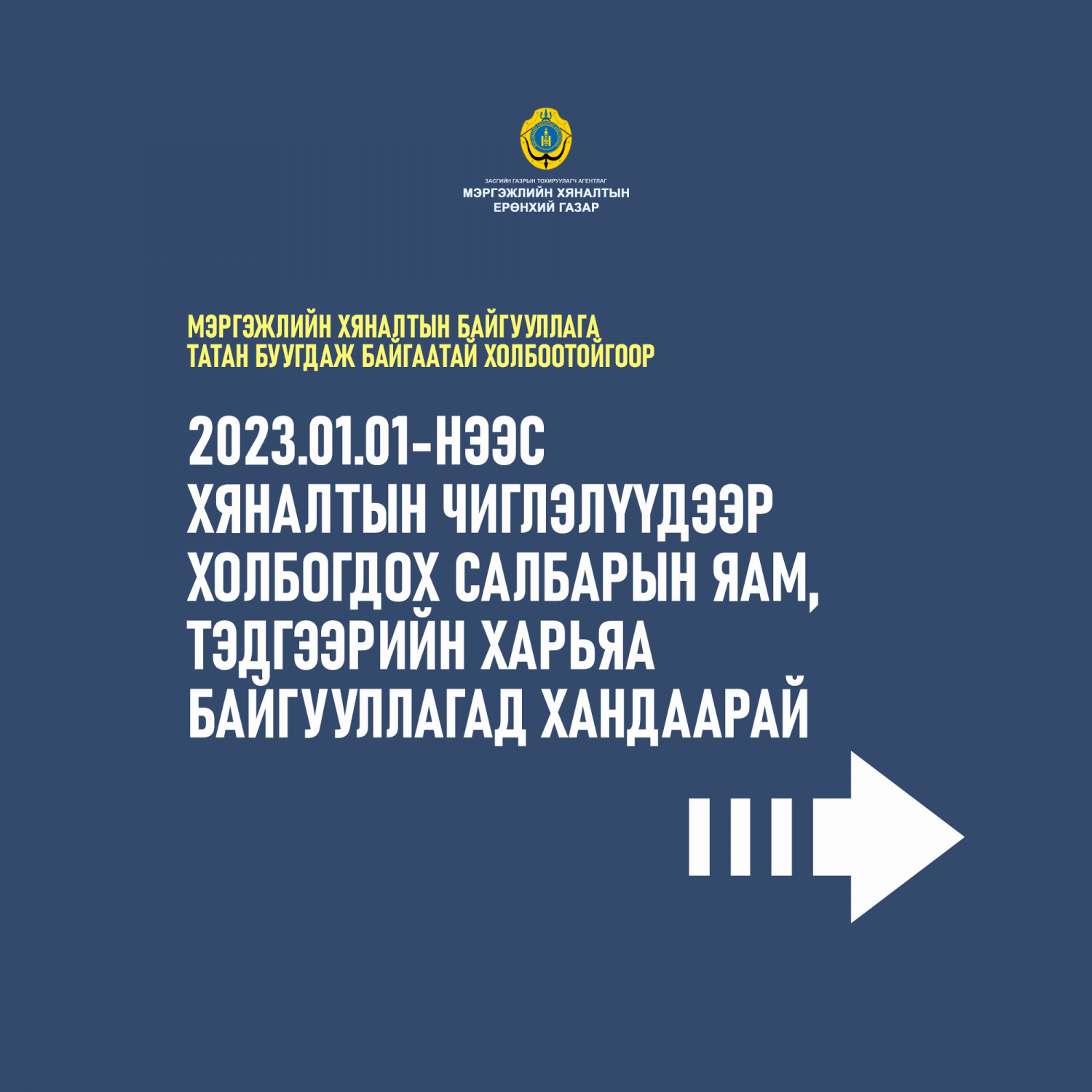 Мэргэжлийн хяналтын газрын ажлыг дараах ЯАМ БАЙГУУЛЛАГА хариуцна